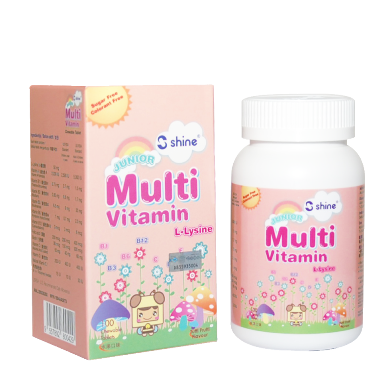 YSP SHINE JUNIOR MULTIVITAMIN CHEWABLE TABLET 100'S - sabahcarepharma