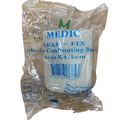 MEDIC SELF FIX CO-ADHESIVE BANDAGE 6CM X 4.5M 1'S - sabahcarepharma