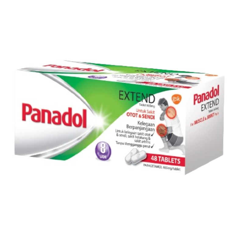 GSK PANADOL EXTEND CAPLET 48'S (PARACETAMOL 665MG) - sabahcarepharma