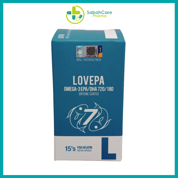 JANIPRO LOVEPA OMEGA-3 EPA/DHA 720/180 1200MG SOFTGEL CAPSULE 15'S / 60 ...