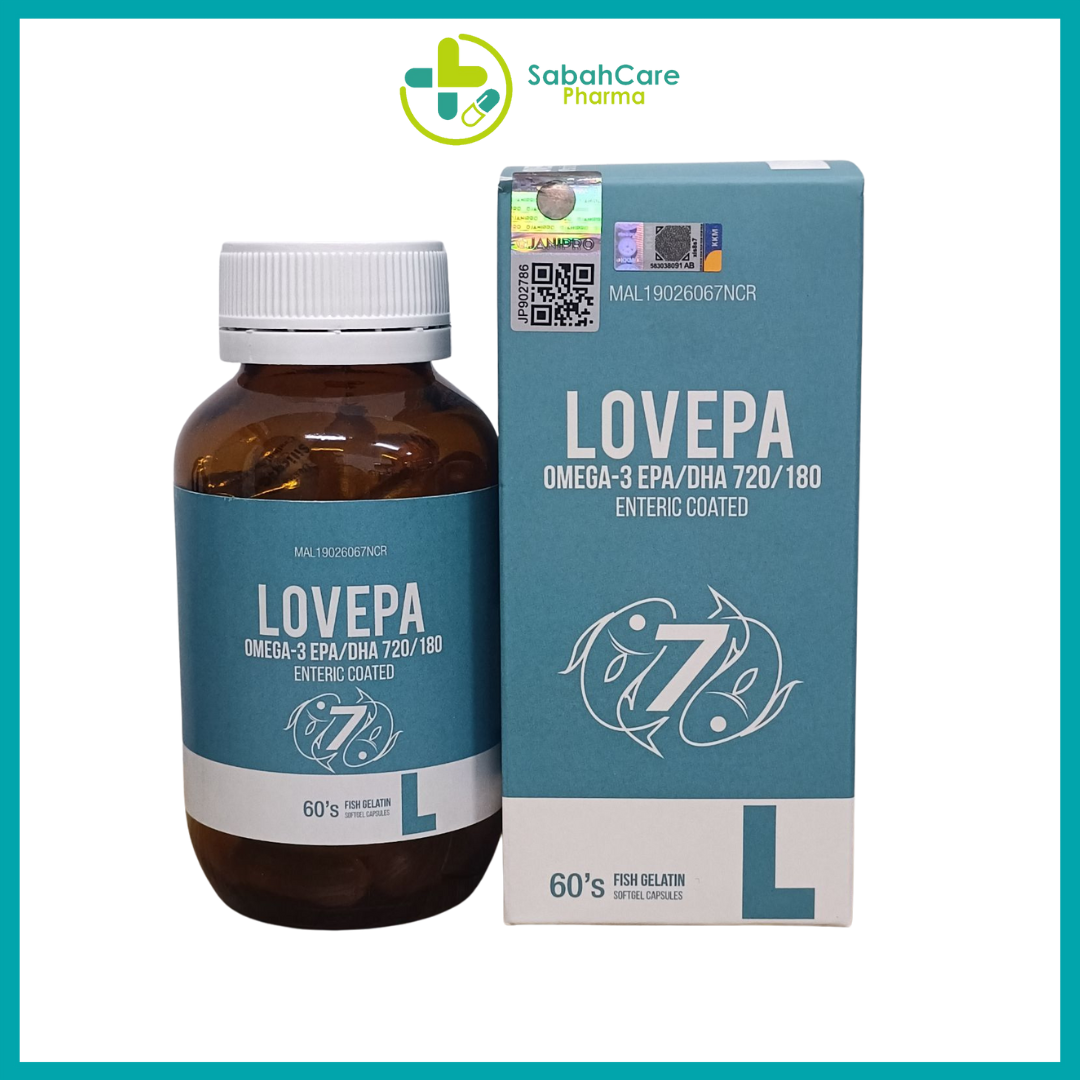JANIPRO LOVEPA OMEGA-3 EPA/DHA 720/180 1200MG SOFTGEL CAPSULE 15'S / 60 ...