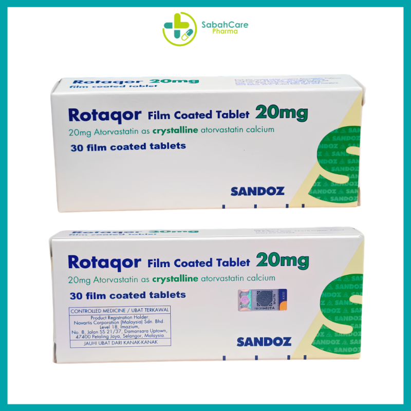 SANDOZ ROTAQOR (10MG/20MG) TABLET 30'S (ATORVASTATIN CALCIUM ...
