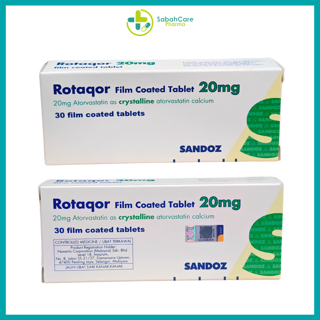 SANDOZ ROTAQOR (10MG/20MG) TABLET 30'S (ATORVASTATIN CALCIUM ...