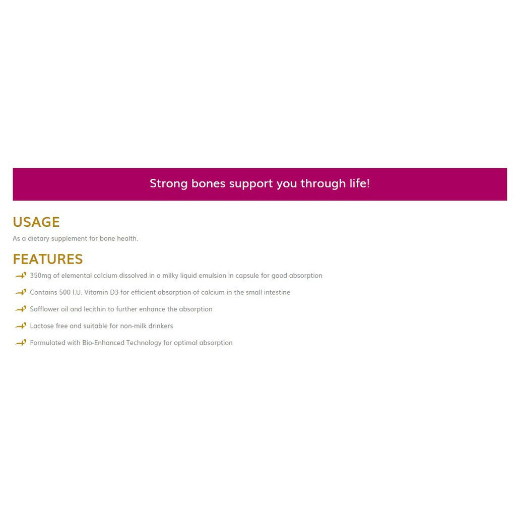 ABBOTT SURBEX CALCIUM D3 350MG CAPSULE 30'S - sabahcarepharma